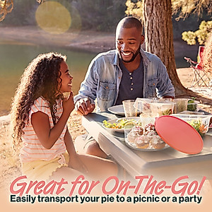 2 Pack Pie Carrier Cake Storage Container with Lid | 10.5" Large Round Plastic Cupcake Cheesecake Muffin Flan Cookie Tortilla Holder Storage Containers Airtight | Pie Keeper Transport Container