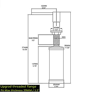Fonveth Contemporary Design Kitchen Sink Countertop Soap Dispenser, Solid Brass Built in Hand Soap Dispenser Pump Matt Black