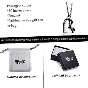 VNOX 4 Pcs Urn Necklace for Ashes - Memorial Cremation Jewelry for Ashes,Forever in My Heart Urn Locket for Ashes Stainless Steel Urn Pendant Keepsake Jewelry