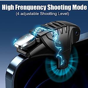 16 in 1 PUBG Mobile High Frequency Triggers with Cooling Fan, Max 30 Shots per Second, PUBG Controller with cooler for PUBG/Fortnite/Call of Duty/Rules of Survival (G03)