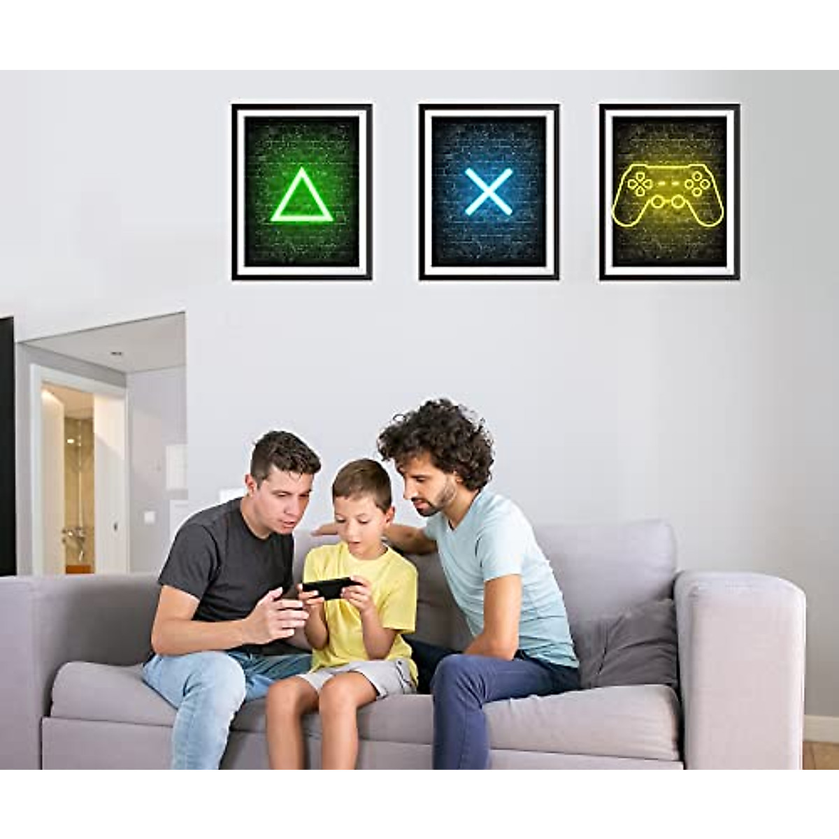 Printed Neon Gaming Posters Set of 6 (8”X10”), Boys Room Decorations for Bedroom, Game Room Decor, Video Game Art Gift, Video Game Print, Video Game Poster, No Frames