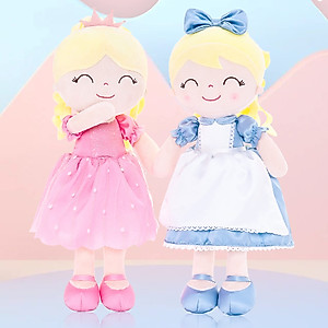 Gloveleya Personalized Princess Doll with Your Name - Cute Custom Pink Soft Plush Doll for Girls Plush Doll Customized Gifts