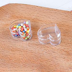NA TMXAOK 12 Pack Mini Clear Plastic Bead Storage Containers Box Lovely Heart Shape Small Box Earring Travel Organizer Cute Storage Case for Small Items, Pills, Tiny Bead, 1.37 x 0.6inch