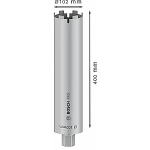 Bosch 2608601408 Diamond Dry Core Drill, 0 V, Silver, 102 x 400 mm