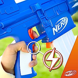 Nerf Fortnite Blue Shock Blaster, 10 Dart Clip, 10 Elite Nerf Darts, includes Bonus Code to Unlock The Beat Wrap in The Game, Motorized Dart Blaster