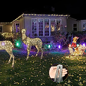 100 pcs 6 inch U-Shaped Landscape Staples and 100 pcs Fixing Gasket Sets, Garden Landscape Staples are Suitable for Outdoor Irrigation Hoses,Fixed Fences,Artificial Turf Nails and Tents.