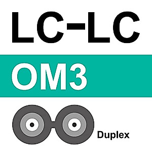 10Gtek Fiber Patch Cable - LC to LC OM3 10Gb/Gigabit Multi-Mode Jumper Duplex 50/125μm LSZH Fiber Optic Cord for SFP Transceiver, Aque, 1-Meter(3.3-ft)