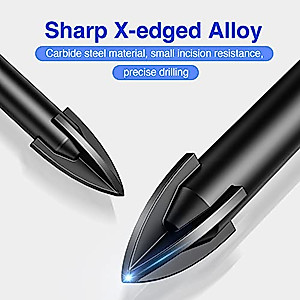 Rondarui Masonry Drill Bit, Concrete Drill Bit Set, YG6X Tungsten Carbide Tip, 1/4" Hex Shank Drill Bits, Cement Drill Bits Drilling Brick Tile Wall Wood Mirror Plastic Porcelain Ceramic, 5 Pcs