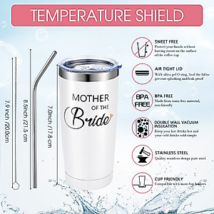 Tudomro 3 Pcs Mrs Gifts Mother of the Groom Bridal Shower Wedding Gifts Tote Bag Makeup Pouch Mother of the Bride Travel Tumbler(Mother of the Bride)