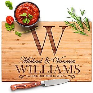 Personalized Cutting Board - 9 Designs |11" x 17 3/4"| Bamboo Cutting Board - Wedding Gifts for the Couple, Housewarming Gifts, Anniversary, Grandma Gifts, Engraved Kitchen Sign & Decor - Rectangular