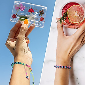 8 Pieces Evil Eye Beaded Bracelet Adjustable Blue Evil Eye Rope Bracelets Kabbalah Protection Friendship Bracelet Hand Woven Turkish Lucky Protection Bracelets for Women Men (Cold-Toned Style)