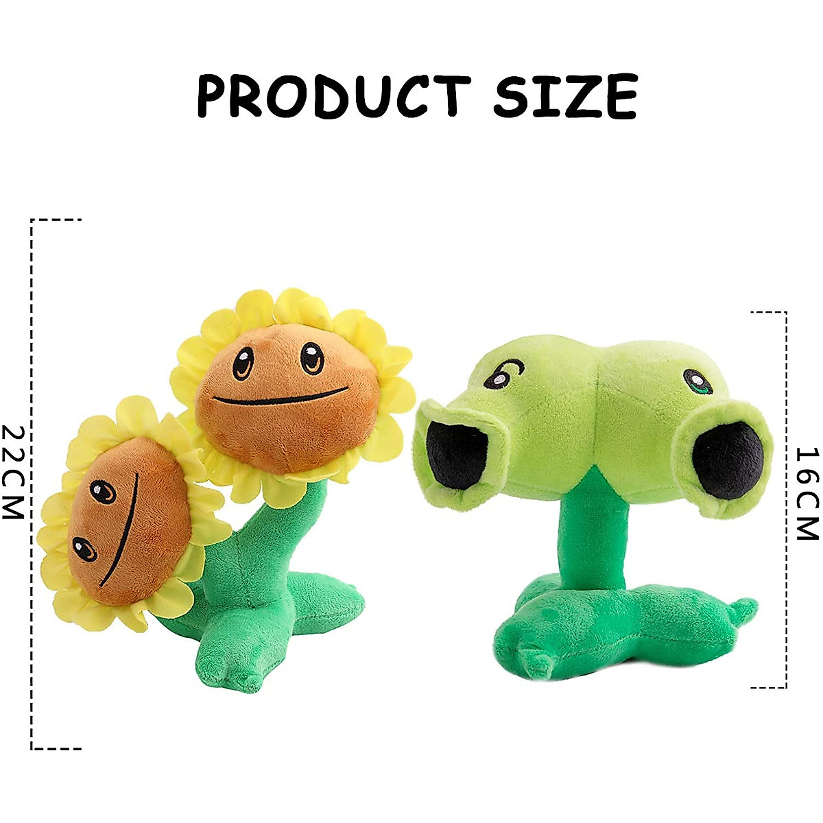 Maikerry 3 Pieces PVZ Plants 1 2 Stuffed Plush Toy, PVZ Figure Doll Gifts Christmas for Kids and Fans