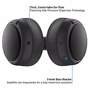 Panasonic RB-M500B Deep Bass Wireless Bluetooth Immersive Headphones with XBS DEEP and Bass Reactor (Black)
