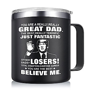 Abledn Christmas Gifts for Dad from Daughter, Son - You're A Really Great Dad Coffee Mug - Funny Birthday Gifts for Men Dad Husband and Grandpa - Dad Birthday Gifts (14oz, Black)