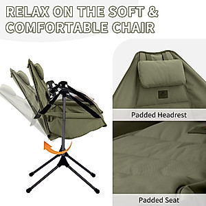 Naturehike YL11 Hammock Camping Chair, Stargaze Swinging Recliner Chair with Headrest & Carry Bag, Supports 330lbs, Portable Folding Rocking Chair for Camping Picnic Hiking Backyard