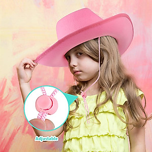 ZIYIME 4 Pcs Pink Cowgirl Hat for Women, Pink Cowboy Hat, Cowgirl Hat with 4 Hats 4 Bandanas 4 Pairs Glasses for Bachelorette Parties Cosplay Party