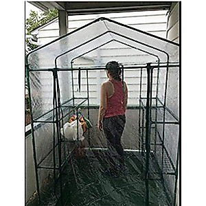Home-Complete HC-4202 Walk-In Greenhouse- Indoor Outdoor with 8 Sturdy Shelves-Grow Plants, Seedlings, Herbs, or Flowers In Any Season-Gardening Rack