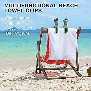SWZHAI 8 PCS Beach Towel Clips for Beach Chairs, Plastic Large Beach Chair Clips Clothespin Towel Clips, Heavy Duty Chair Towel Holder to Keep Your Towel from Blowing Away(Green Pink)