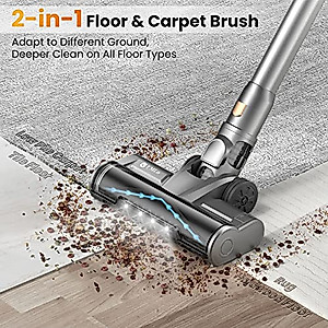 UMLo Cordless Vacuum Cleaner, 400W Stick Vacuum with 28Kpa Powerful Suction, Smart Induction Auto-Adjustment, 55min Runtime,6 in 1 Lightweight Vacuum with LED Display for Carpet Hard Floor Pet Hair-S9