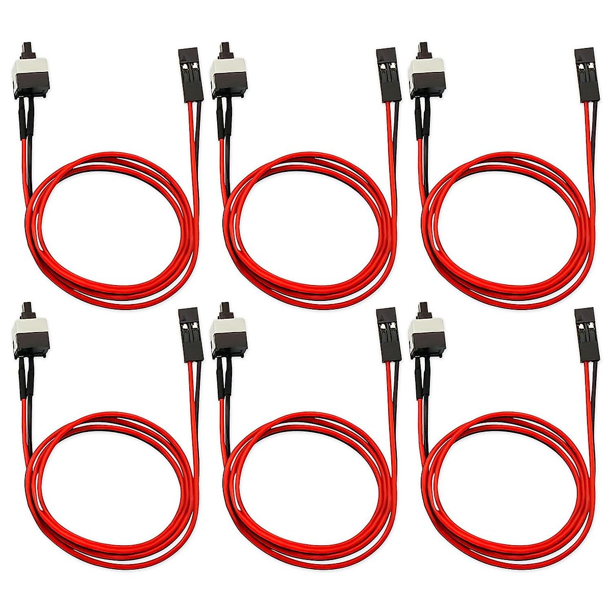 CenryKay Computer Switch Wire Cable on/Off Push Button Restart Line PC Power Switch Cables 45cm (6 Pack 2 Pin)