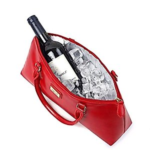 Sachi La Soir'ee Insulated Wine Purse Clutch Red