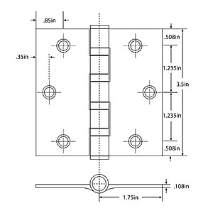 Haidms 3Pack 304 Stainless Steel Silver Ball Bearing Hinges Heavy Duty Door Hinges Brushed Nicekel 3.5 * 3.5 inch Door Hinge Brushed Nickel Door Hinges Interior Door Hinges with Square Corner