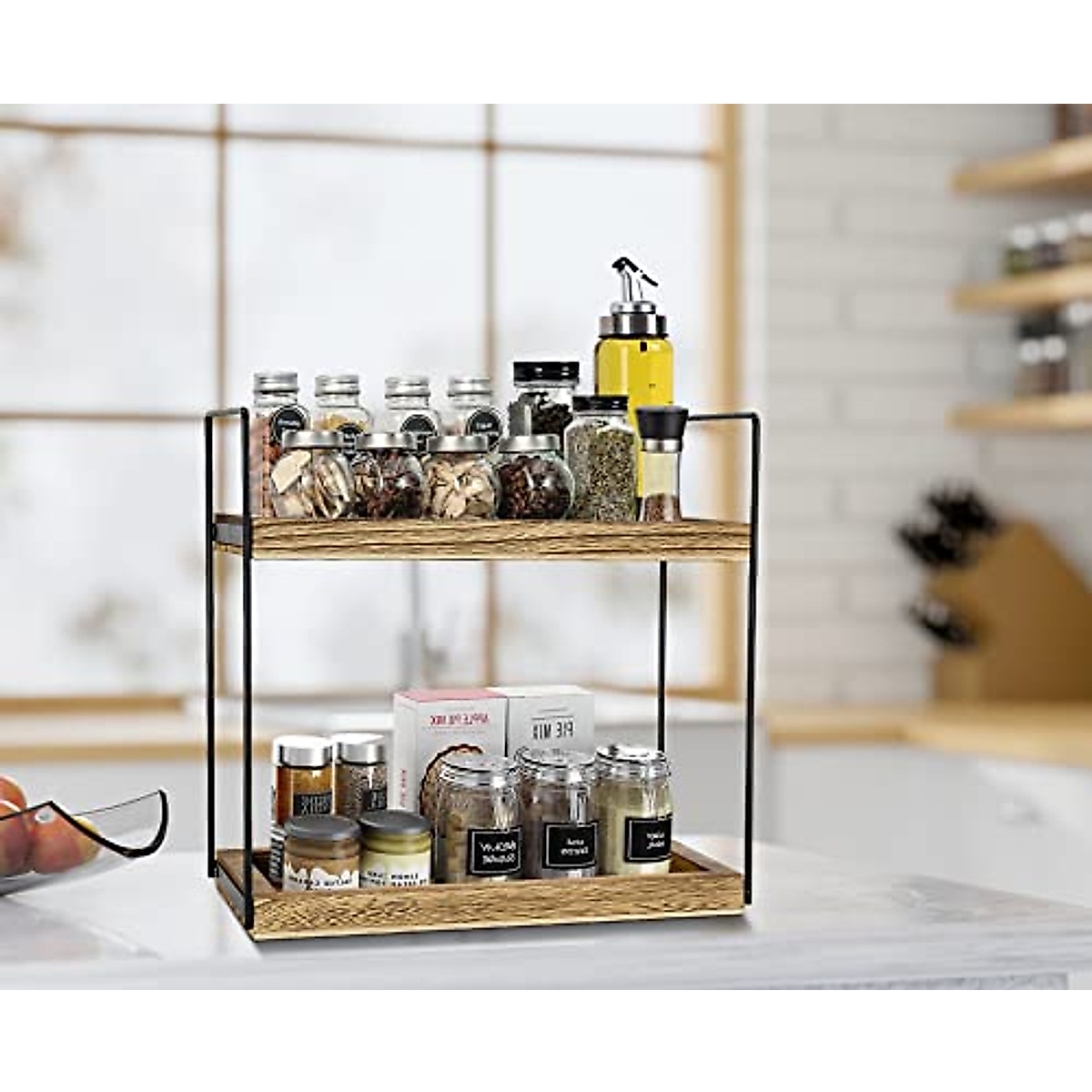 2 Tier Bathroom Counter Organizer, Bathroom Organizer Countertop, Kitchen Spice Rack Kitchen Counter Organizer, Over Toilet Storage Organizer, Coffee Bar Organizer Kitchen Counter Storage Shelf