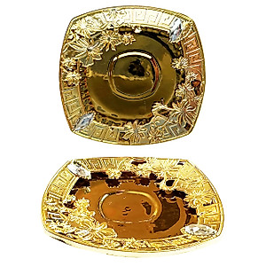 Chandler Turkish Coffee Set Espresso Greek Arabic Coffee Cup and Saucer 3 Fl oz with Gold Acrylic Gift Box Collection of 7 Colors and Designs (Red With Gold and White Gem)