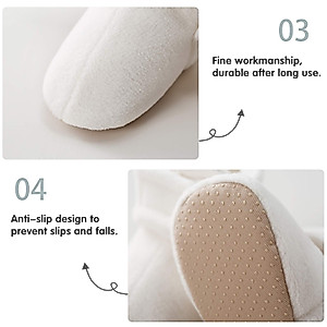 pureborn Newborn Baby Boy's Girl's Booties Winter Fleece Slippers Non Skid Socks Infant Crib Shoes 0-3 Months Cream White