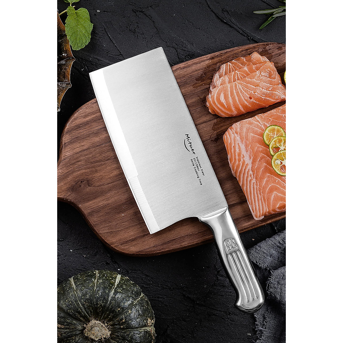 Mituer Meat Cleaver 7 inch Butcher Knife - Stainless Steel Chinese Chef Knife - Cleaver Knife for Restaurants and Home