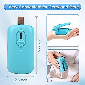 EZCO Bag Sealer Mini, Handheld Bag Heat Vacuum Sealer, 2 in 1 Heat Sealer & Cutter Portable Bag Resealer Machine for Plastic Bags Storage Food Snack Cookies Fresh (Battery Included)