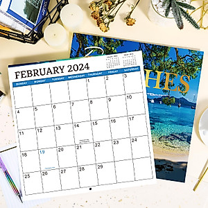 Wall Calendar 2024-2024 Wall Calendar, 12-Month Calendar 2024, Jan. 2024 -Dec. 2024, 12" x 24" (Open), 2024 Calendar with Unruled Blocks, Thick Paper- Sea Island