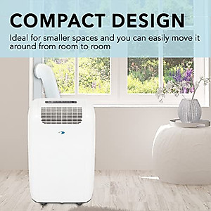 Whynter ARC-101CW Cool Size 10,000 BTU (5,200 BTU SACC) Portable Air Conditioner, Dehumidifier, and Fan with Activated Carbon Filter and Storage Bag, up to 300 sq ft in White