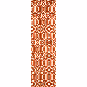 Momeni Rugs , Baja Collection Contemporary Indoor & Outdoor Area Rug, Easy to Clean, UV protected & Fade Resistant, 2'3" x 7'6" Runner, Orange