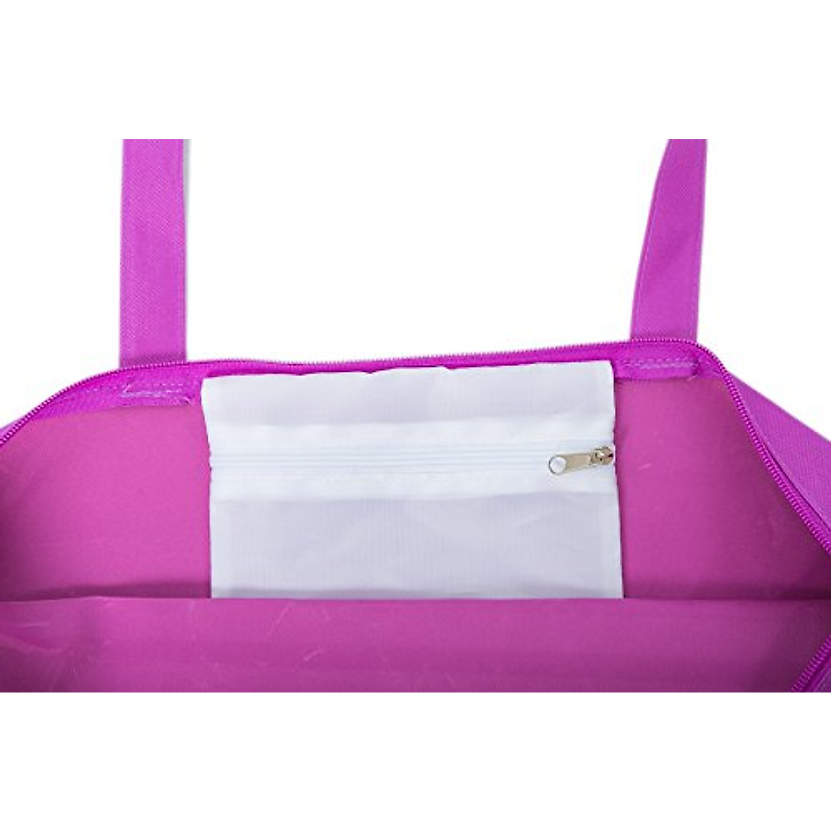 Beach Bag Womens Large Canvas Summer Tote Bags With Zipper Closure 19" x 15" x 6" Palm tree Pattern (Purple)