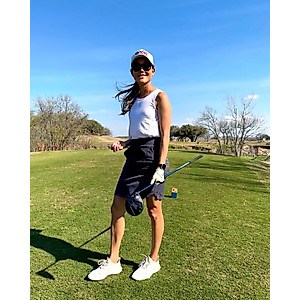 RBX Active Longer Length Skort for Women, Quick Drying Woven Pickleball Golf Skort with Pockets for Tennis, Hiking, Running Long Length Black S