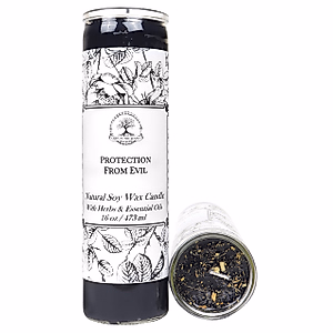 Protection from Evil Candle 7 Day | Natural Soy Wax | Made with Herbs & Essential Oils | Negative Energy, Warding, Curses, Hexes, Reversing Rituals | Wiccan Pagan Conjure Hoodoo