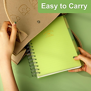 CAGIE Spiral Notebook College Ruled - 5 Subject Spiral Notebook with Tabs Dividers, 300 Pages A5 Small Spiral Notebook 5x7, Hardcover 5 Subject College Ruled Spiral Notebook for School Note Taking