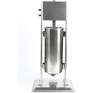 Commercial Churro Maker 5L Stainless Steel Manual Spanish Donut Churrera Churro Maker Machine with 4pcs Nozzles for Home Restaurants Cafeterias Bakeries (Vertical Type)