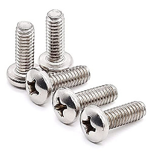 Glvaner #6-32 x 3/8" (100 pcs) Pan Head Machine Screws, 18/8 Stainless Steel 304, Phillips Drive Cross Round Head Machine Screws, Fully Threaded, Machine Coarse Thread