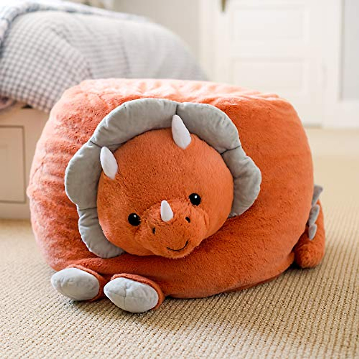 Soft Landing | Bestie Beanbags | Rust Orange Dino Children's Character Beanbag