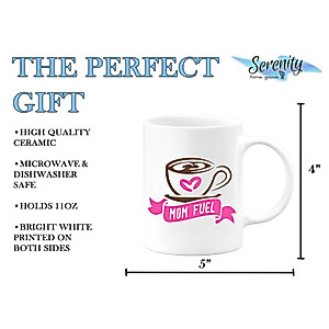 Mom Fuel Funny Coffee Mugs | Mothers Day Gifts Tea Mug | White 11 Ounce Ceramic Cup | Gift For Wife Mom Daughter Girlfriend Grandma | Country Rustic Farmhouse Style Kitchen Decor 2021