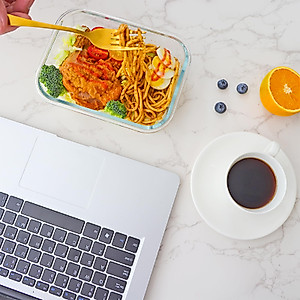 Moretoes Glass Food Storage Containers, 6pcs, 35oz, Glass Bento Box, Glass Meal Prep, Airtight Storage Container, Glasslock Container, Clear Containers