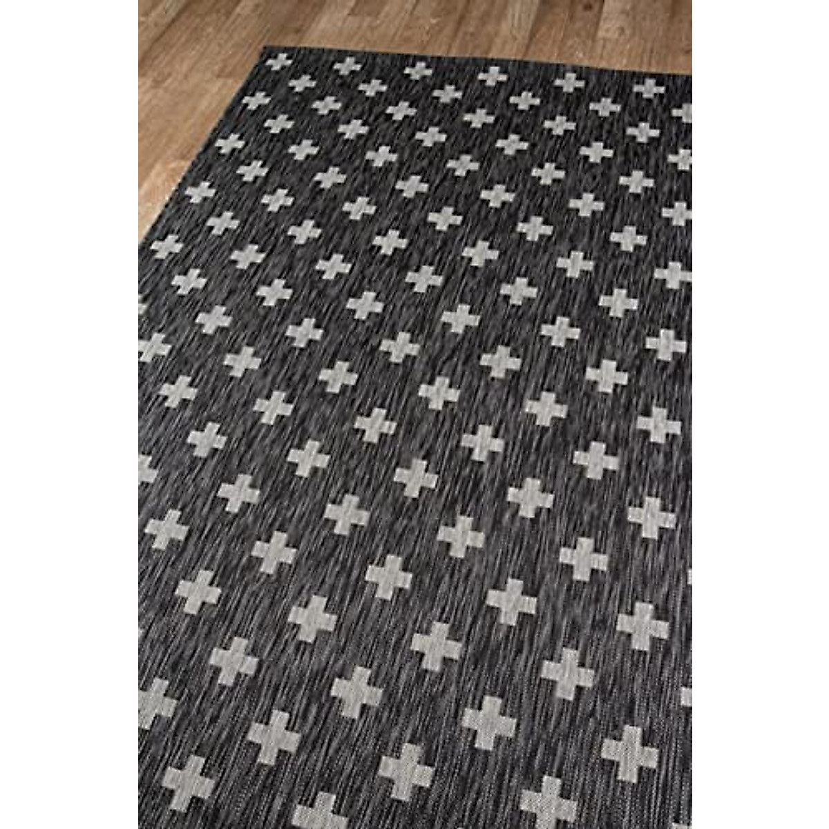 Novogratz by Momeni Villa Collection Umbria Indoor/Outdoor Area Rug, Charcoal, 3'3" x 5'0" Size Mat for Living Room, Bedroom, Dining Room, Nursery, Hallways, and Home Office