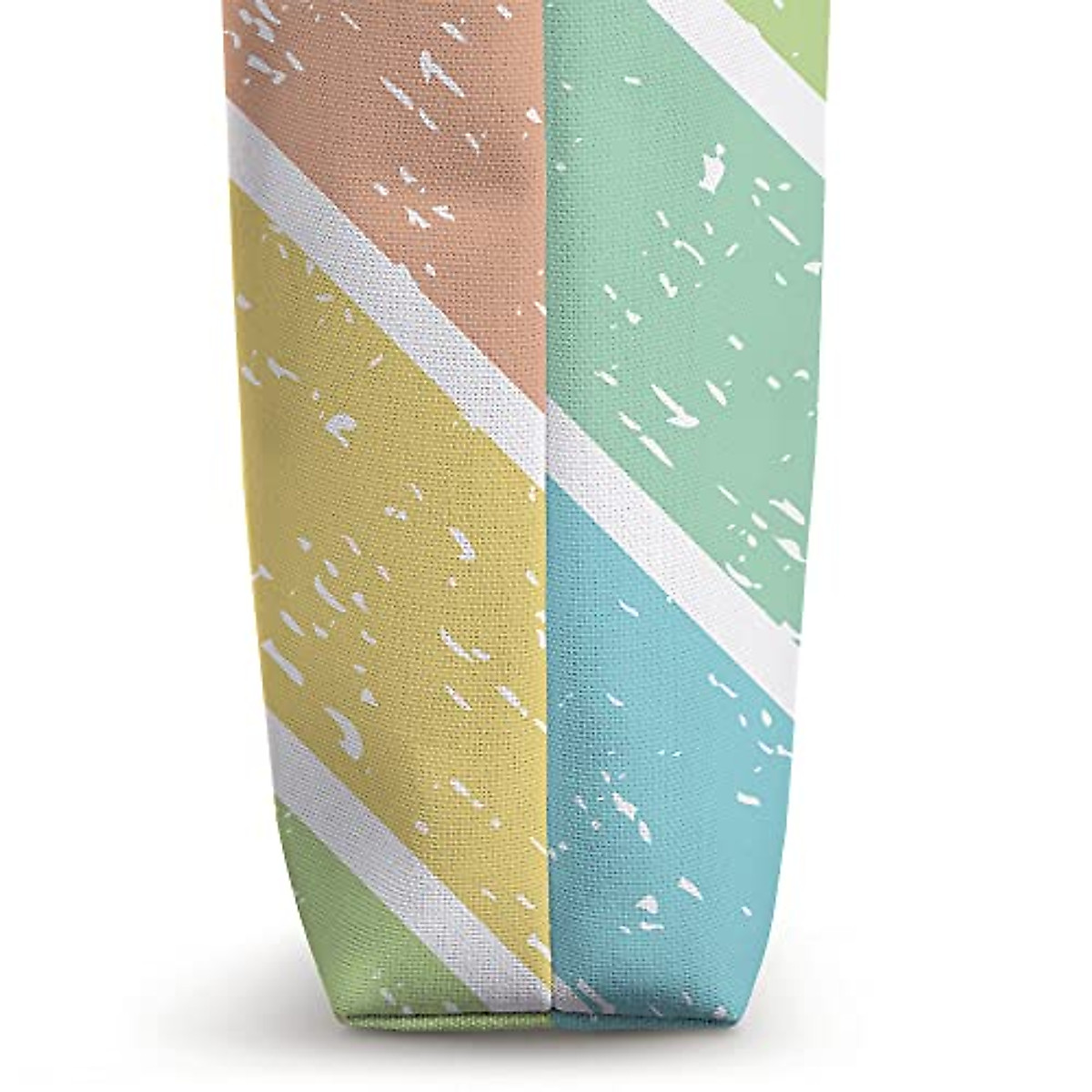 Cute Pastel Stripes Personalized Monogram Letter L Colorful Tote Bag