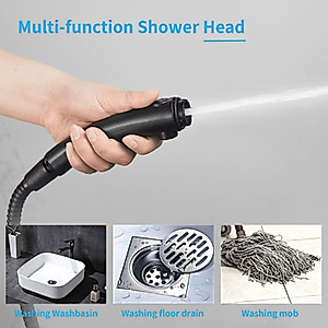 KAIYING Drill-Free High Pressure Handheld Shower Head with ON/OFF Pause Switch 3 Spray Modes Water Saving Showerhead, Detachable Puppy Shower Accessories (N:Shower Head (Black)+Bracket+Hose)