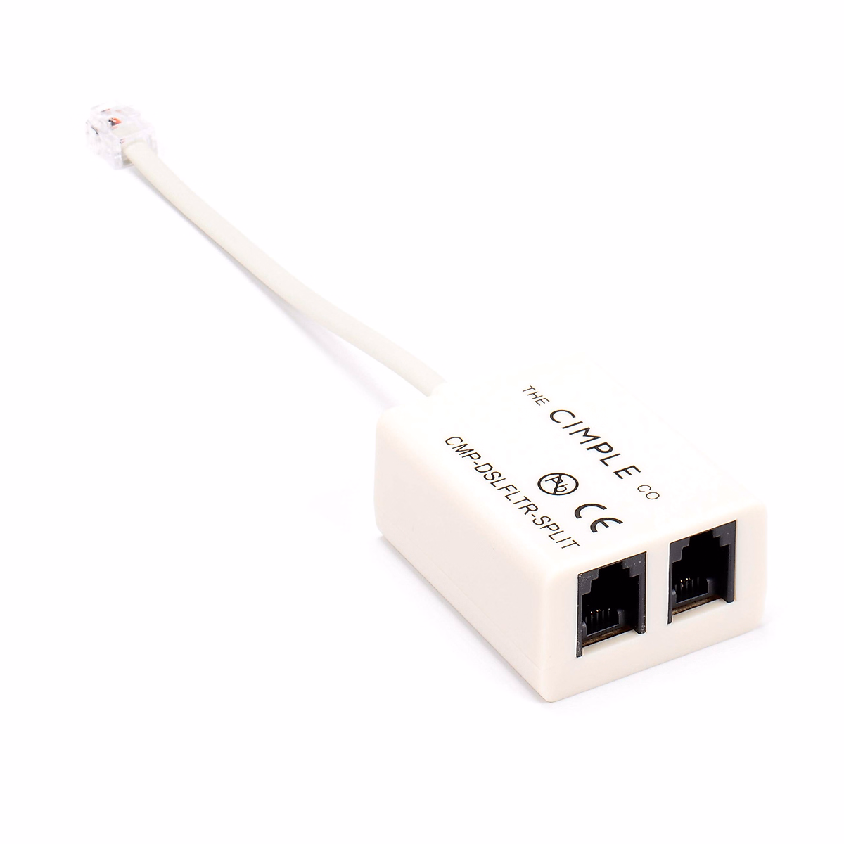 THE CIMPLE CO 2 Wire, 1 Line DSL Filter, with Built in Splitter - for Removing Noise and Other Problems from DSL Related Phone Lines