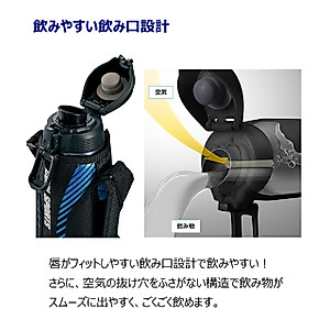 ZOJIRUSHI Water Bottle Straight drink Sports Type sutenresuku-rubotoru 1.0l Blue Black SD – bxl-fa10 – BB