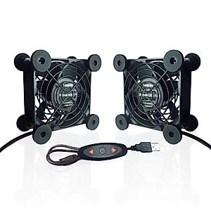Easycargo 2-Pack 80mm USB Fan Quite, USB Fan 5V, Cooling Small Small Fan with Multi Speed Controller (80mm)