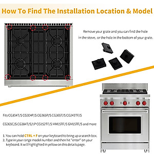 Allstare 826885 Grate Rubber Feet for Wolf CG Series Gas Cooktop Range Burner Grate Pad Rubber Support Bumpers Also Fit Other Brand Stove 4 Pack